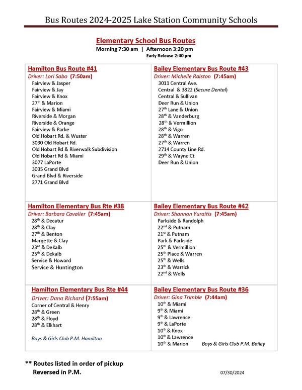 School Bus Routes / Overview